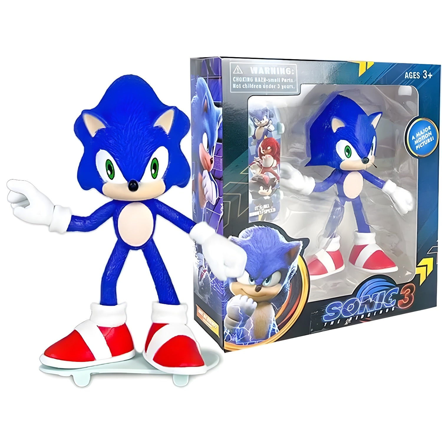 Sonic the Hedgehog 3 - Sonic on a Skateboard 10CM PVC Action Figure ...
