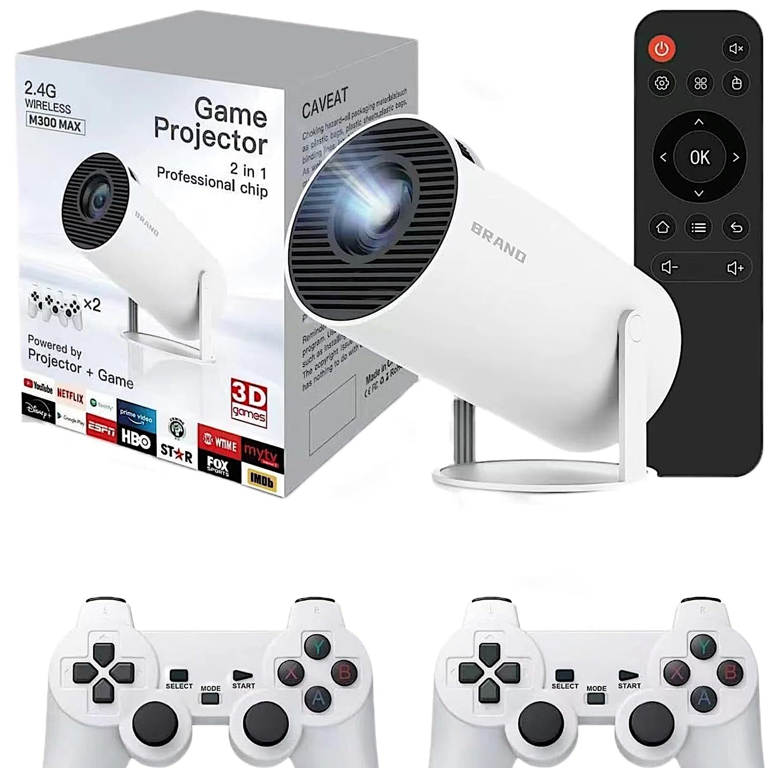 Arcade Vision Projector, Retro Console Game Projector with 2.4G Wirele ...